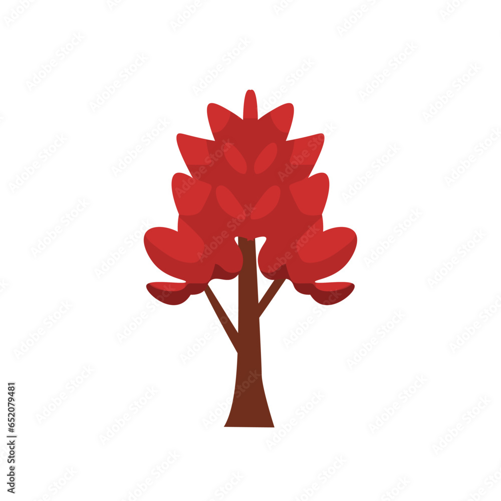 Simple red tree vector illustration, isolated on white background Stock ...