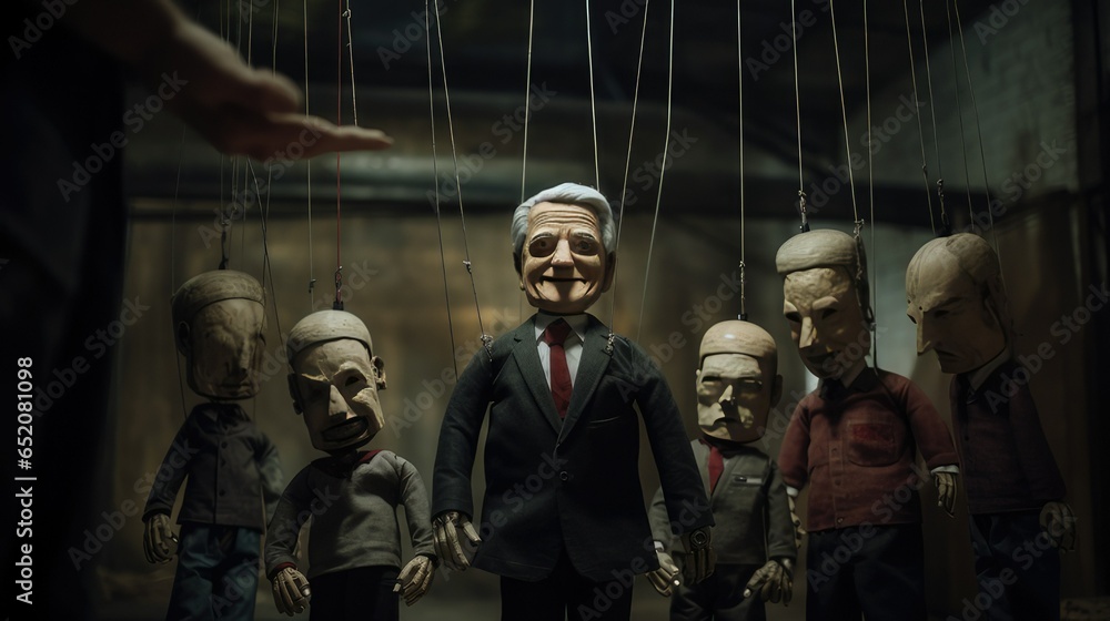 Puppet politician. Puppet with suit. generative AI Stock Illustration ...