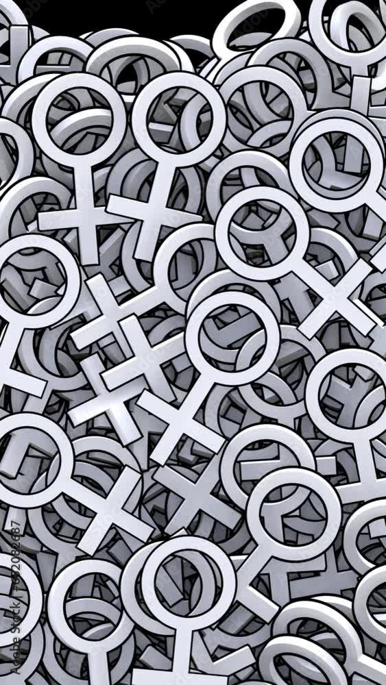 Pictogram Female Gender Symbols Sign Portrait Vertical Video Animation ...