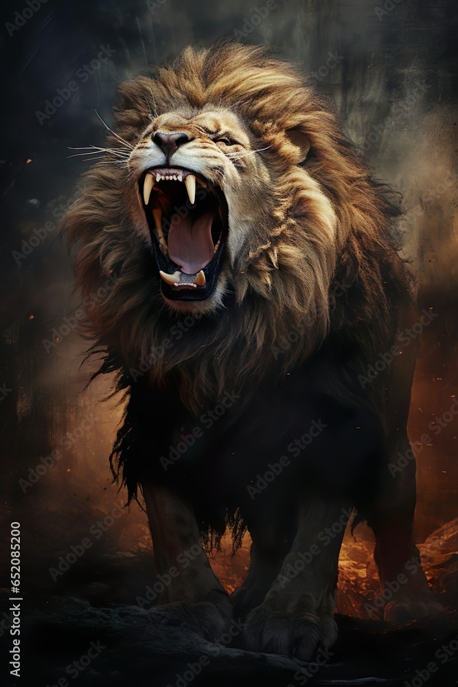 The Lion King, A Powerful Lion Exuding Strength and Presence, Evoking ...
