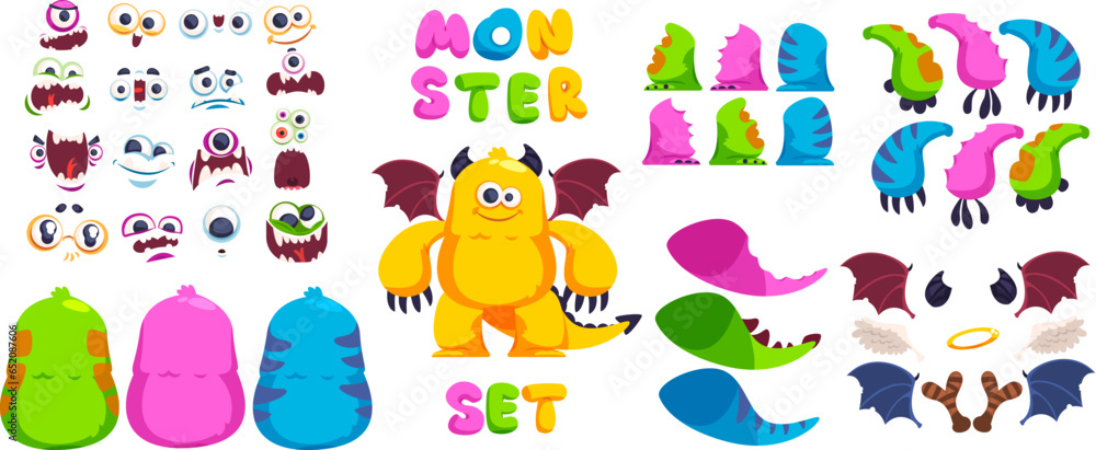 Vetor do Stock: Monster creation. Monsters constructor for create ...