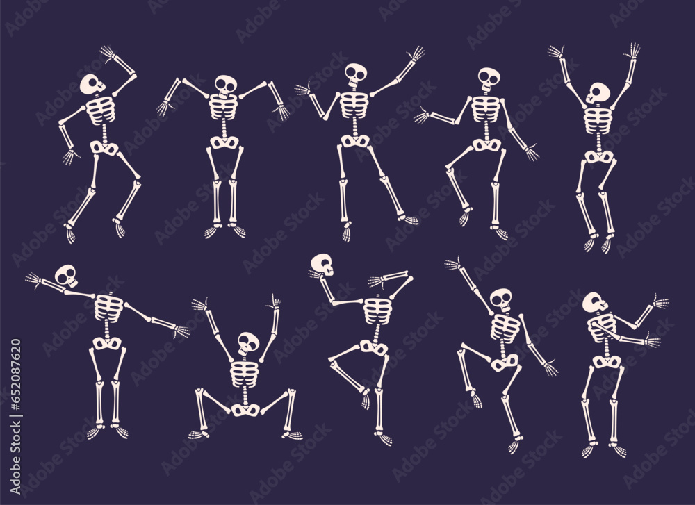 Dancing skeletons. Jump dance human skeleton funny death band, cute ...