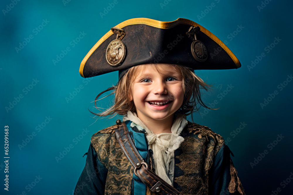 Playful Pirate in the Making: A 6-Year-Old Child Dressed as a ...