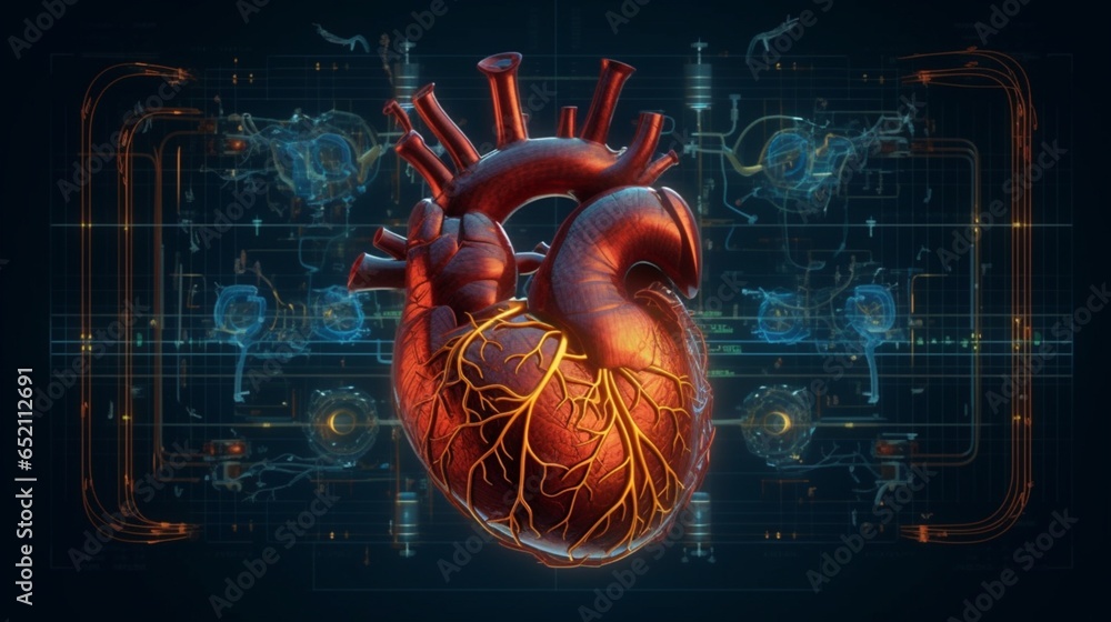 digital art of an Automatically correct human heart in.Generative AI ...