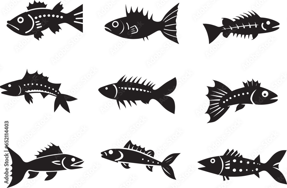 Haddock fish vector silhouette illustration Stock Vector | Adobe Stock