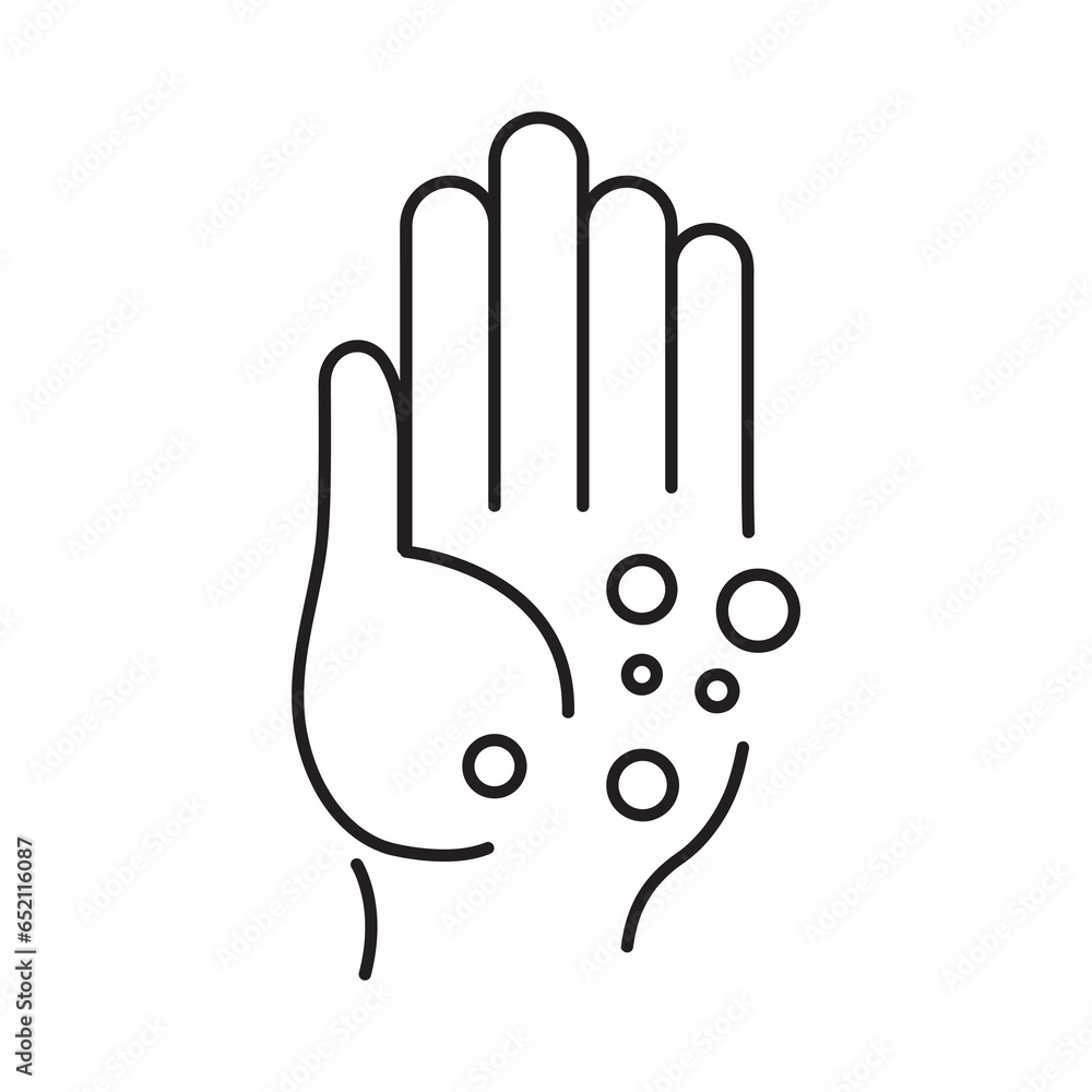 Eczema hand skin icon, skin rashes icon vector flat illustration..eps ...