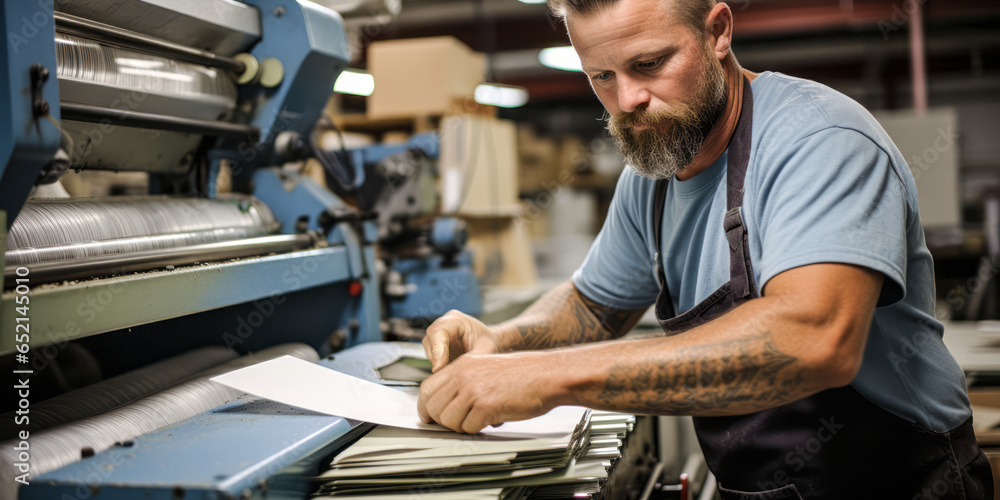Behind the Perfect Book Binding: A Glimpse of a Bindery Operator. Stock ...