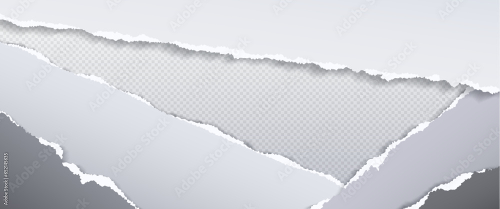 Torn paper edge texture vector background. Blank rip border banner ...