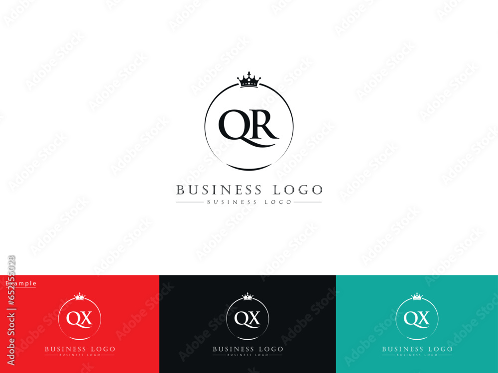 Initial Luxury QR Crown Logo, Minimal Qr rq Apparel Logo Icon Design ...