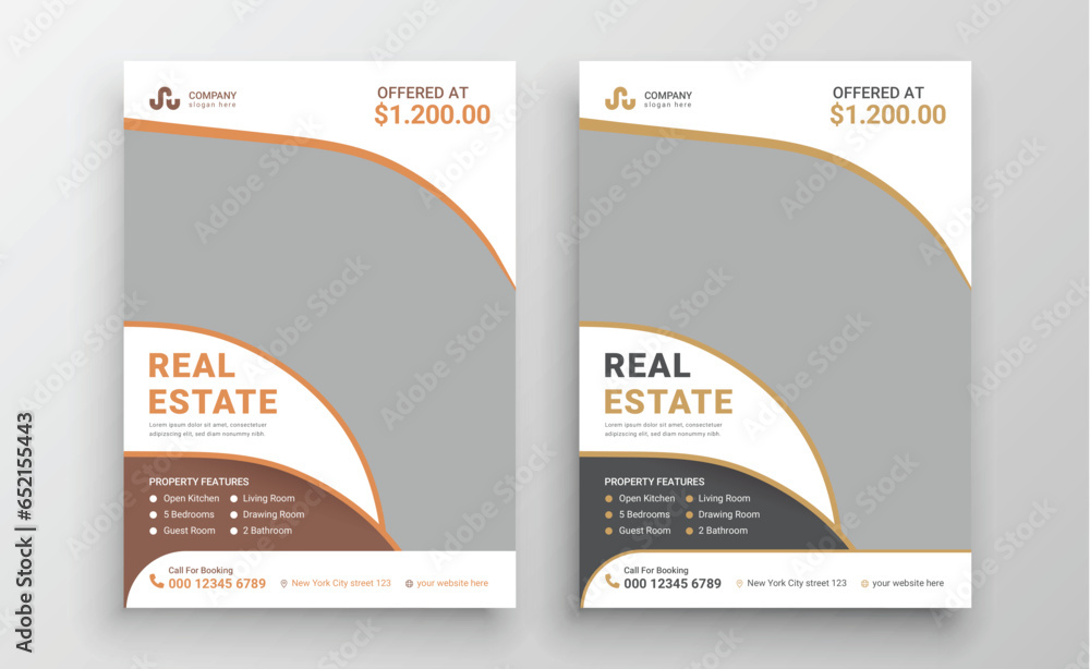 Real Estate business flyer poster pamphlet brochure cover template ...