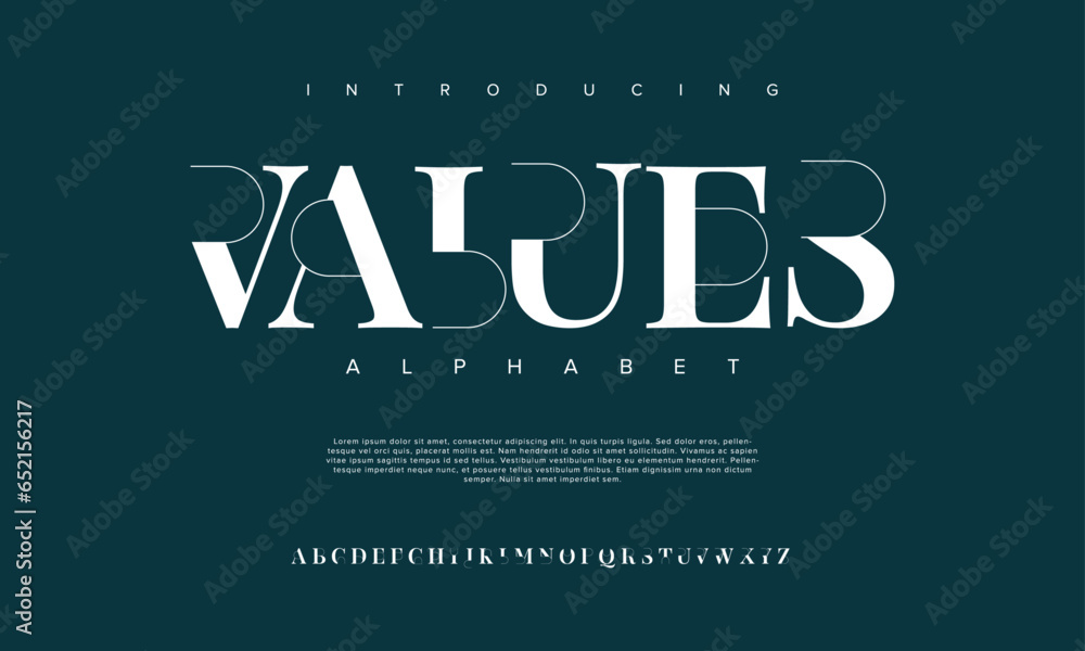 Values premium luxury elegant alphabet letters and numbers. Elegant ...