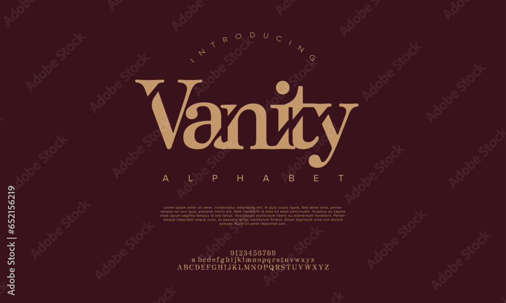 Vanity premium luxury elegant alphabet letters and numbers. Elegant ...