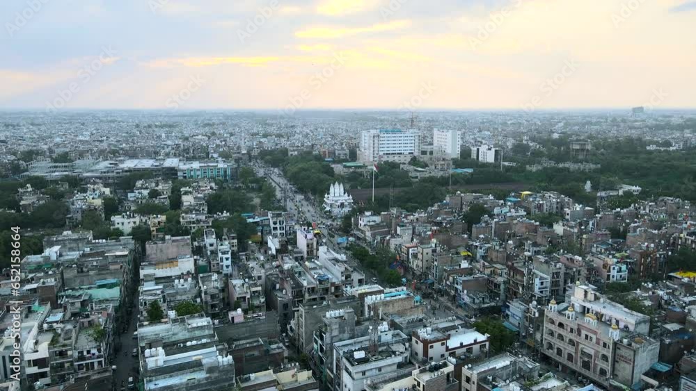 4K Aerial Shots of Indian Flag in New Delhi Residential Suburbs on a ...