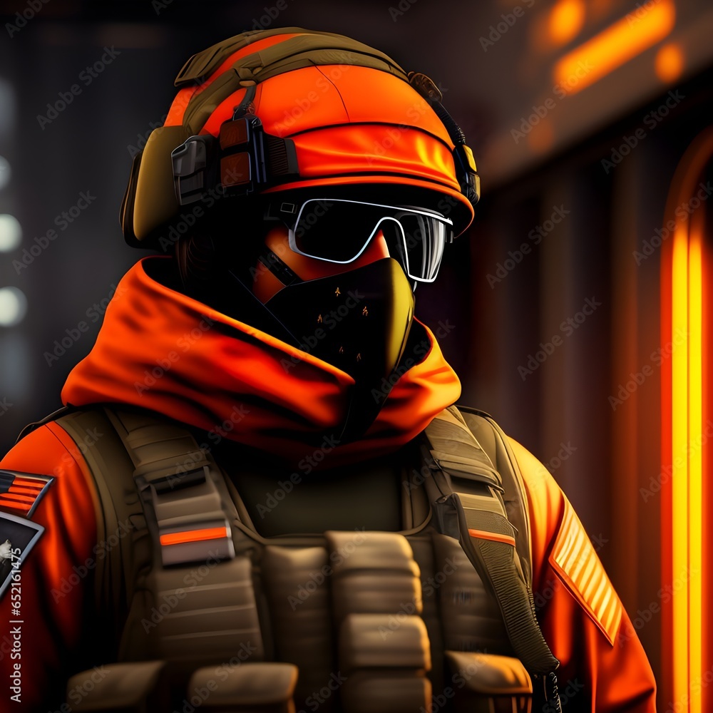 CS-GO terrorist player, deluxe skin, militaria symbols and patterns ...