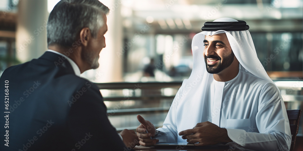 Young Emirati businessman at a traditional meeting in the UAE Stock ...