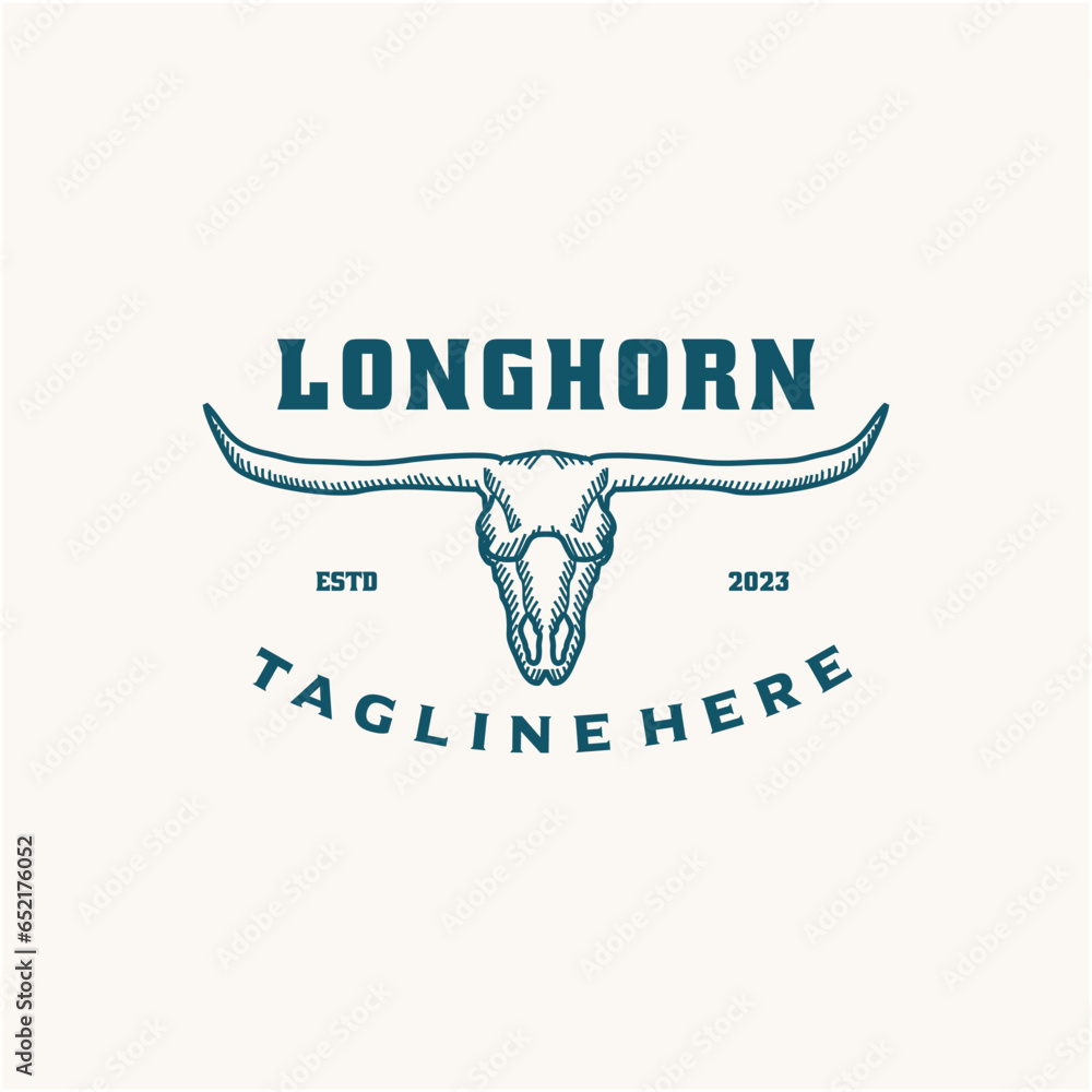 Longhorn logo design Stock Vector | Adobe Stock