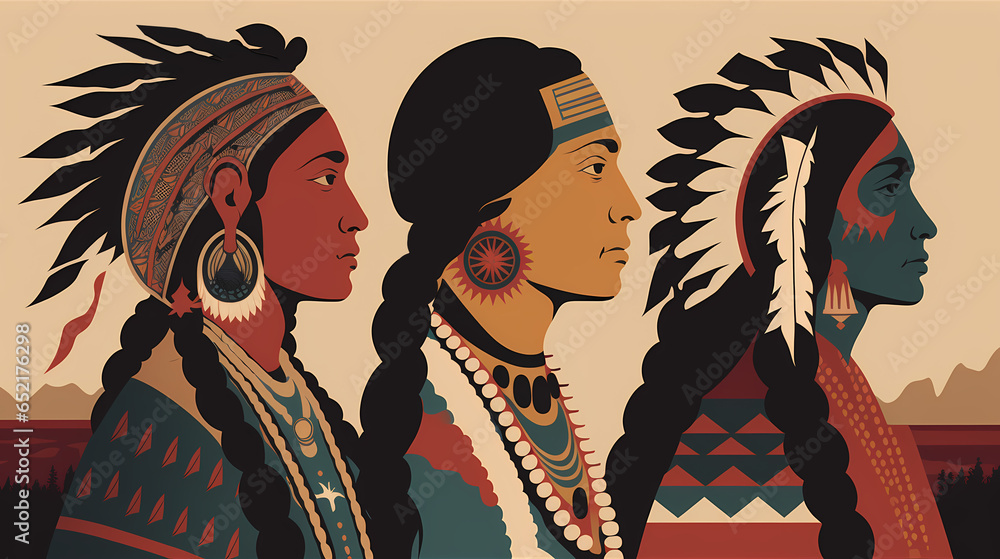 Indian tribe women in traditional dress Stock Illustration | Adobe Stock