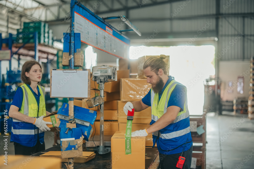 Warehouse staff sort, categorize, store items, packaging, labeling ...