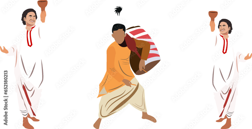 Durga Puja, Dhaker Bajna, Dhunuchi dance, PNG, isolated, transparent ...