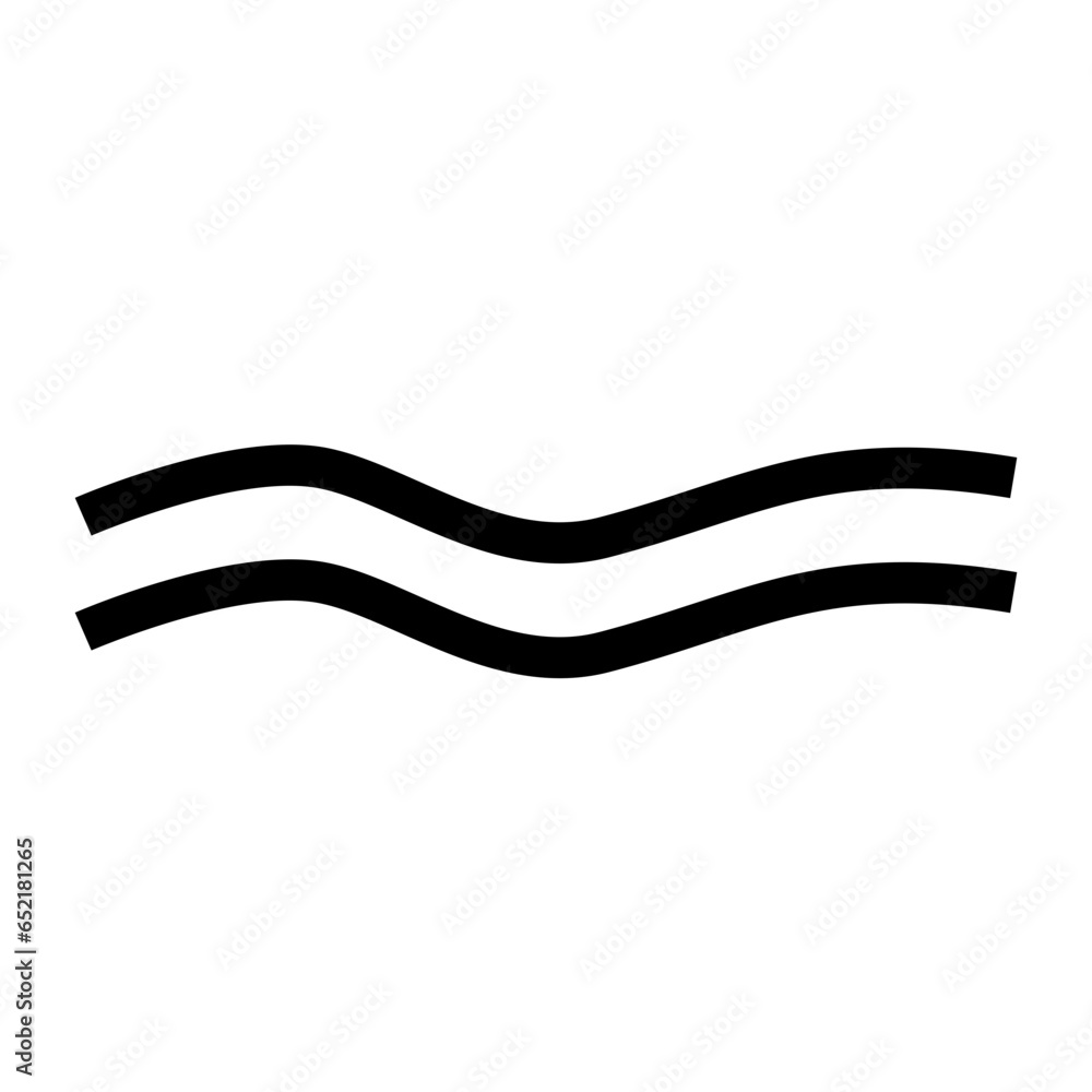 Vector silhouette of straight wave lues curved lines, white background ...