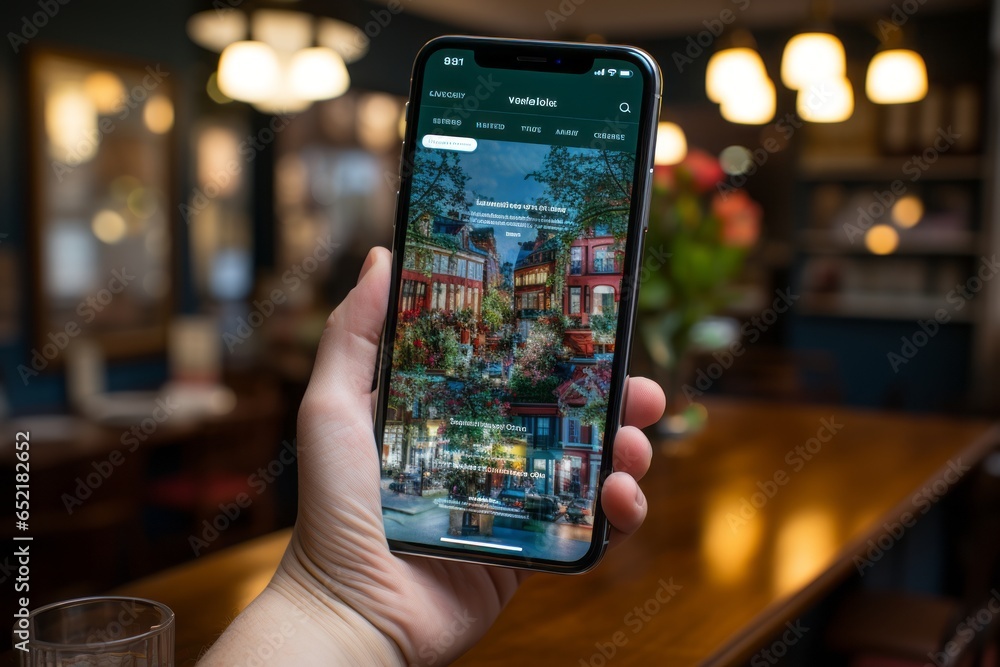 Mobile news app on a smartphone, delivering instant updates to users ...