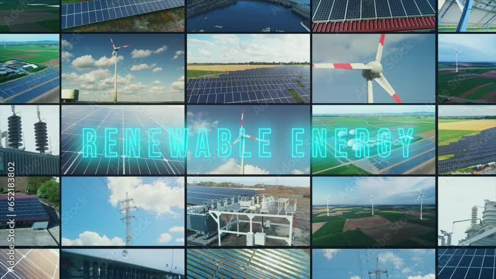 Renewable energy infographic. Renewable energy opening frame. Renewable ...