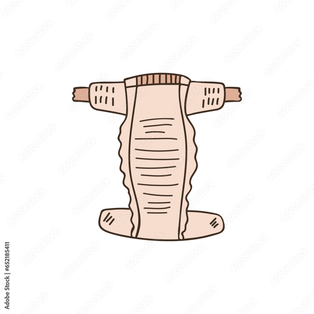 Baby diaper colorful doodle illustration in vector. Baby diaper hand ...