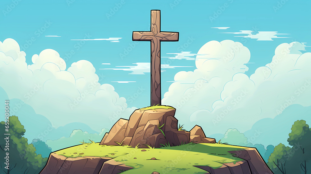 Hand drawn cartoon cross illustration Stock Illustration | Adobe Stock