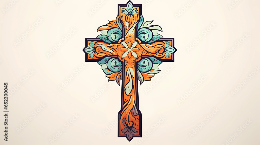 Hand drawn cartoon cross illustration Stock Illustration | Adobe Stock