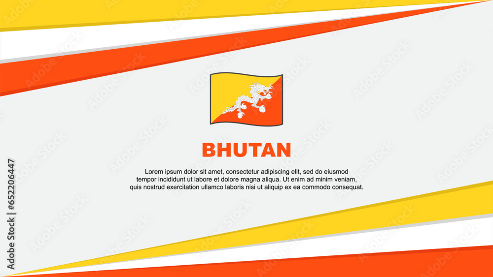 Bhutan Flag Abstract Background Design Template. Bhutan Independence ...