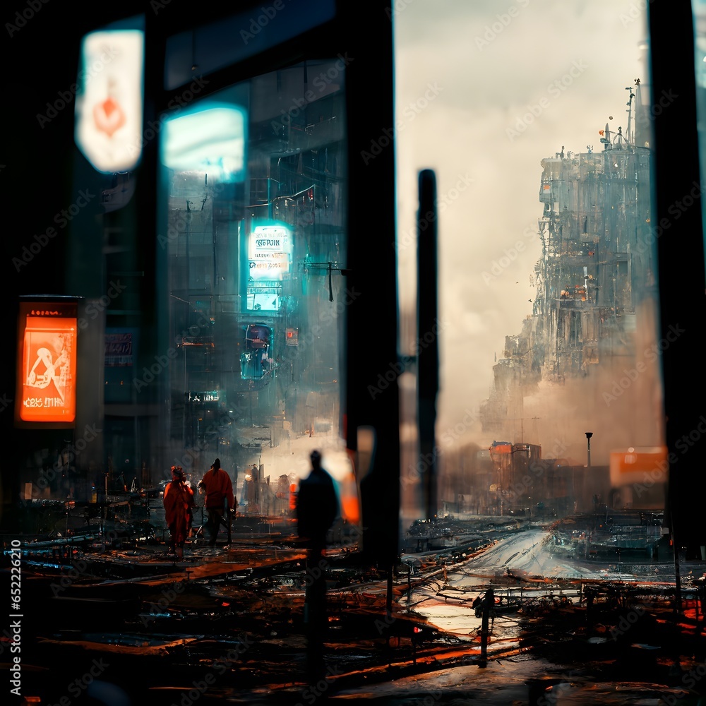 robot in city f1619 post apocalypse1 rule of thirds01 cinematic dark ...