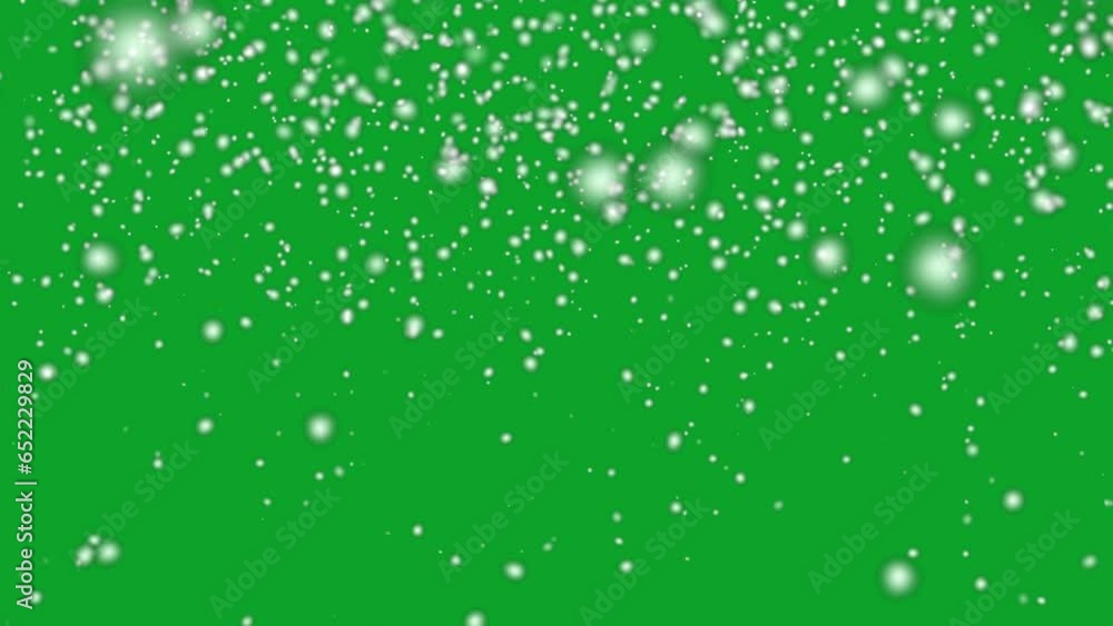 Snow falling down slowly 4K animation on Green screen. Christmas ...