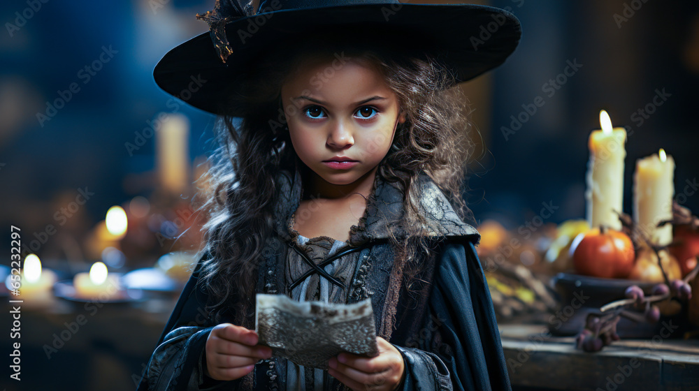 Captivating scene of a young, frustrated witch, her empty wand hinting ...