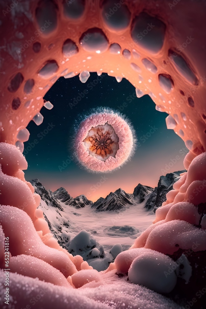 macro photography microscopic view from below gazing at the starry sky ...