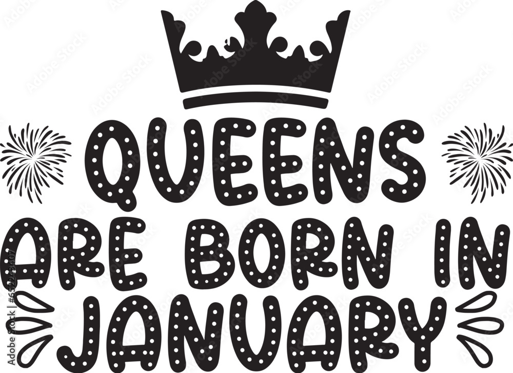 Vecteur Stock Queens Are Born In SVG, Birthday SVG, Birthday Queen SVG ...