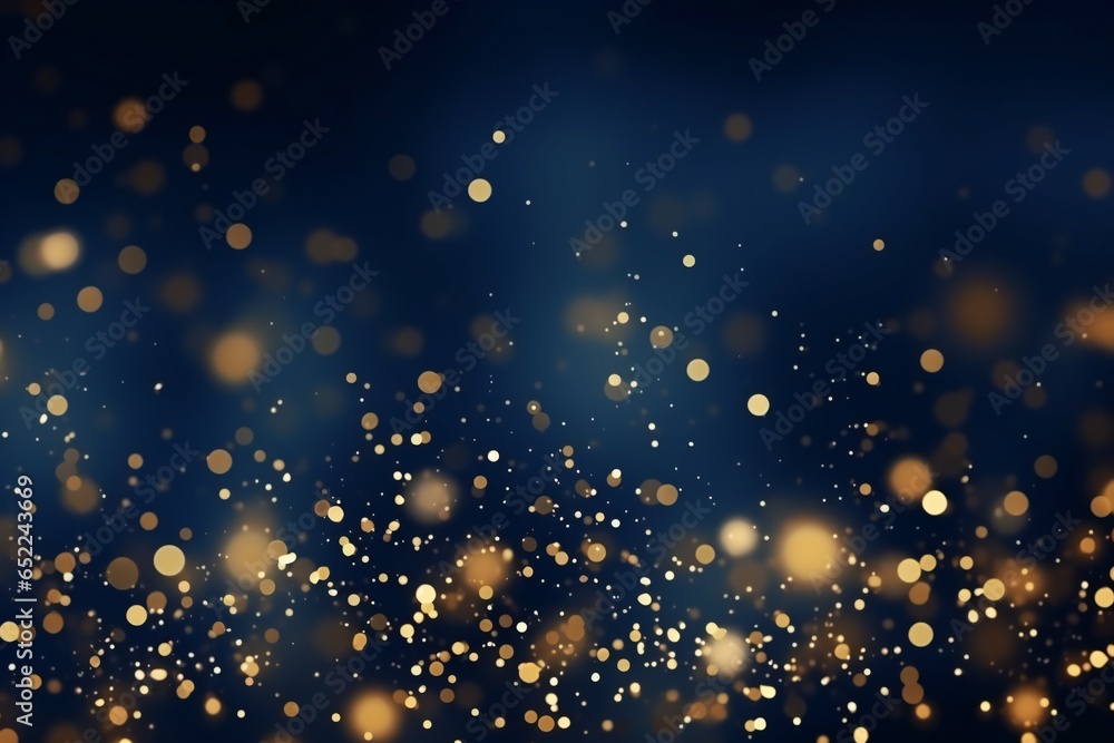 abstract background with Dark blue and gold particle. Christmas Golden ...
