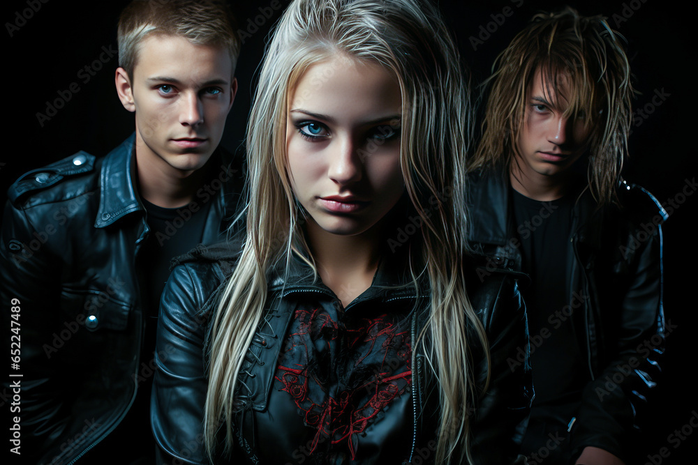 Spellbinding portrayal of rebellious blonde girl in punk rock attire ...