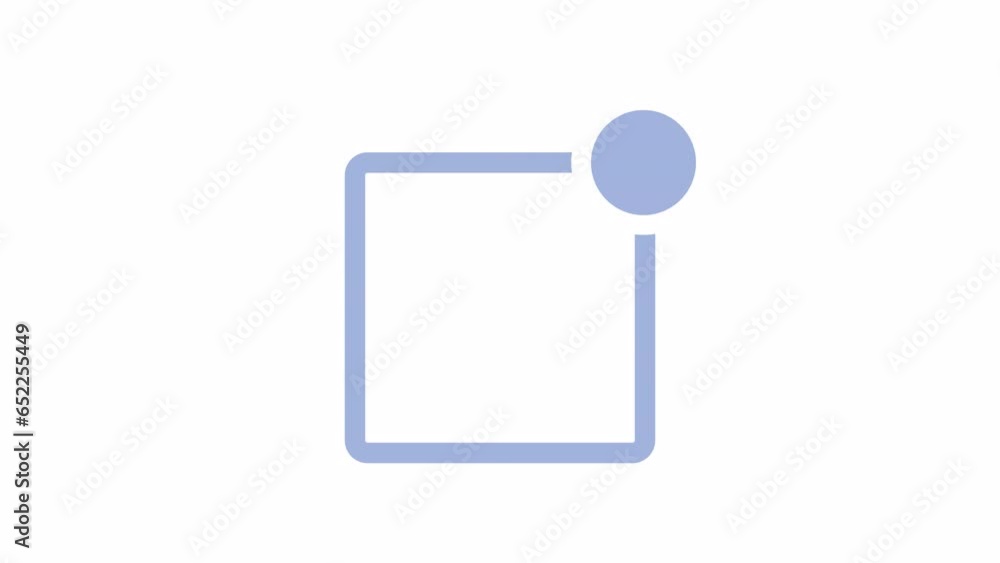 Square with dot spinning clockwise 2D loading animation. Simplicity ...