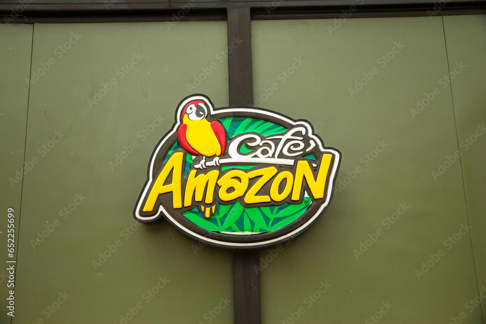 BANGKOK, THAILAND - September 9, 2023: The logo of Cafe Amazon on a ...