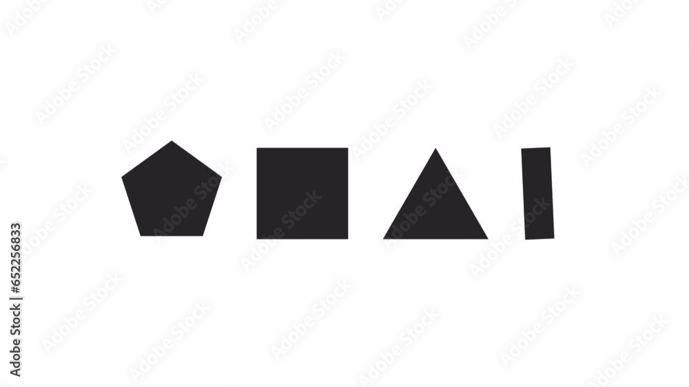 Geometric shapes rotating black and white loading animation. Geometry ...