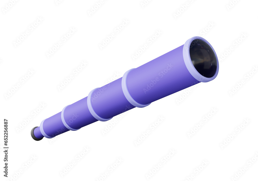 Purple telescope icon symbol on isolated background. spyglass astronomy ...