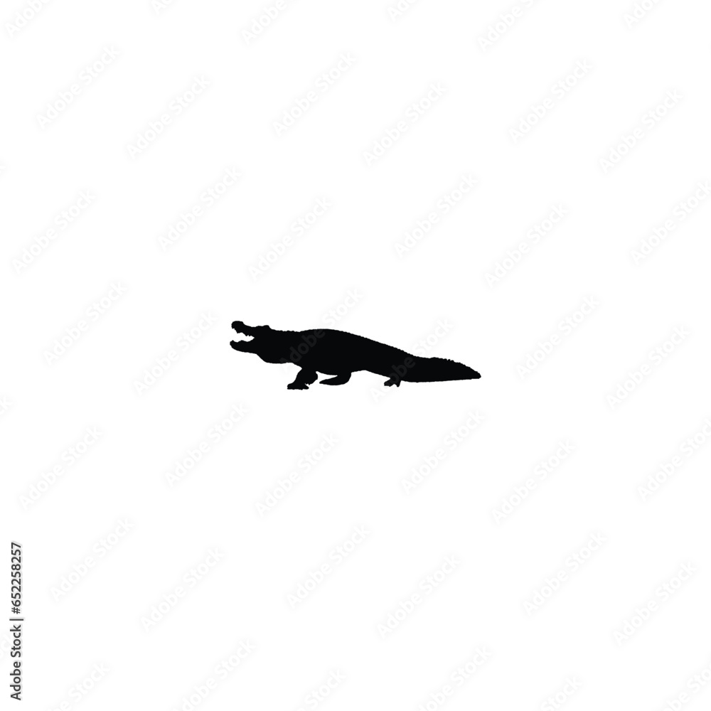 Crocodile icon. Simple style crocodile skin sale poster background ...