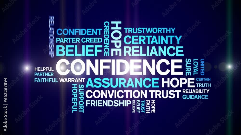 Confidence animated tag word cloud;text design animation kinetic ...