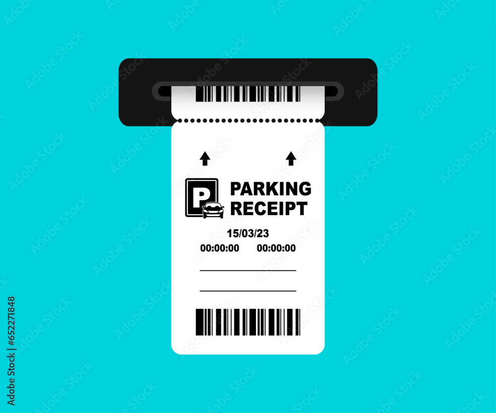 Parking receipt template. Parking ticket. Paper receipt from ticket ...