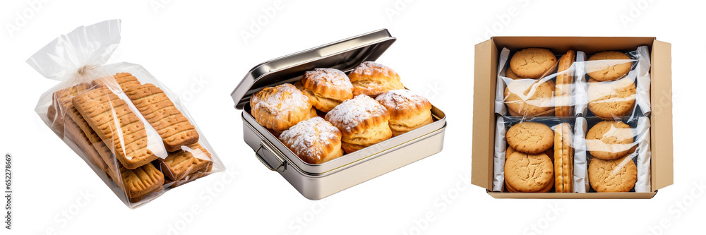 packaged Biscuits, transparent background, isolated image, generative ...