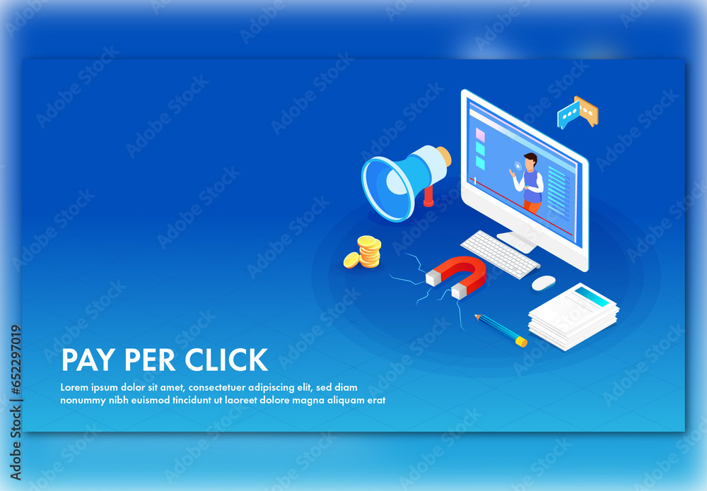 Pay per Click Concept Based Landing Page With Video Player in Desktop ...