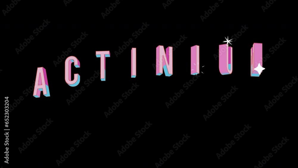 Bright letters jump merrily in the inscription ACTINIUM Element of ...