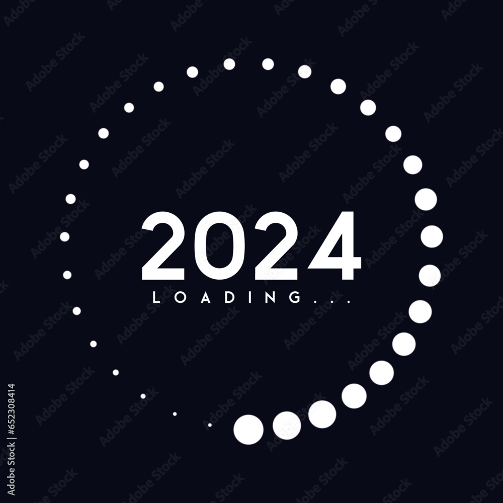 Vecteur Stock loading 2024 with circles around vector Illustration ...