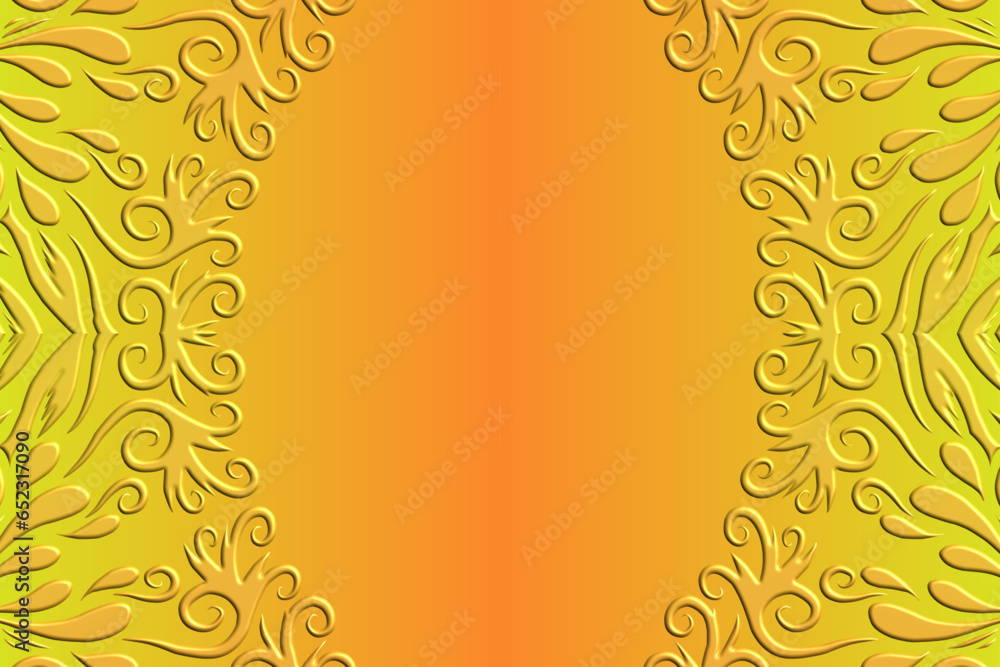 Luxurious frame golden gold batik ethnic dayak aztec Kalimantan pattern ...