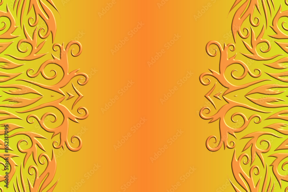 Luxurious frame golden gold batik ethnic dayak aztec Kalimantan pattern ...